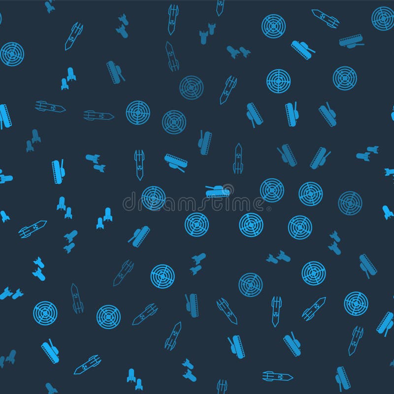 Set Nuclear Rocket, Radar with Targets, Military Tank and Aviation Bomb ...