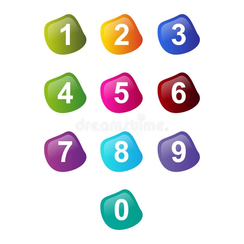 Set of Number Buttons Vector Art Design Stock Vector - Illustration of ...