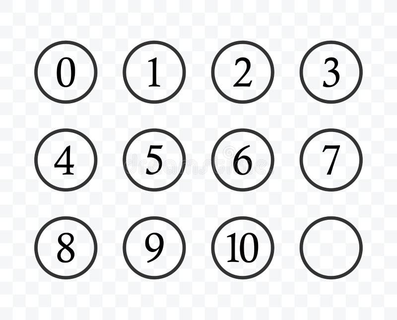 Set of Number in Circle Flat Design Style Isolated Vector Illustration ...