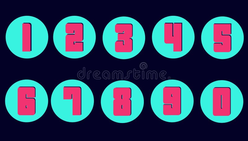 Set of Number in Circle Shape for List and Mathematical Illustration ...