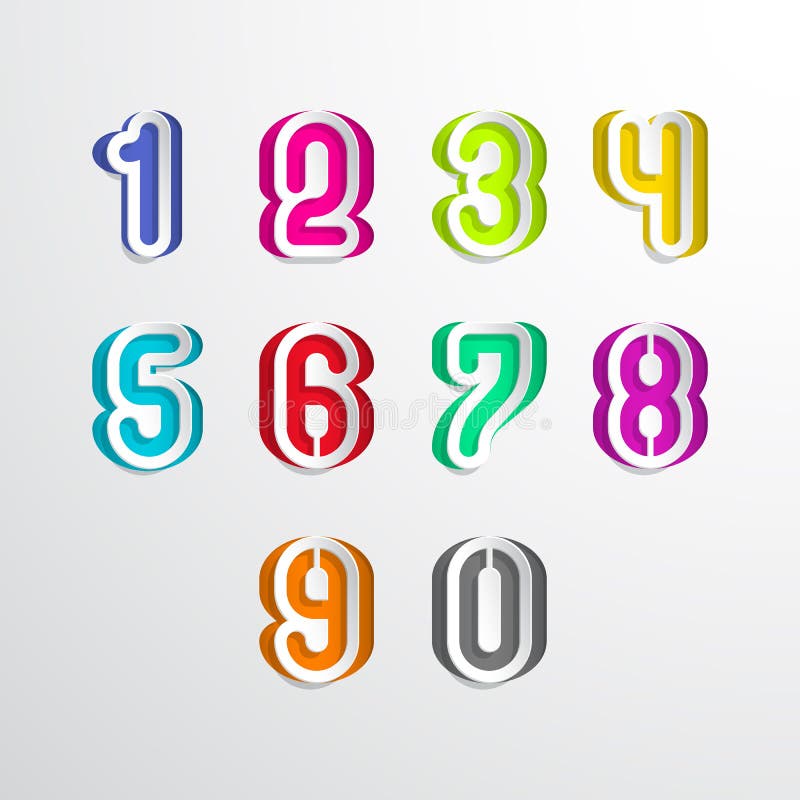 Cut out number set stock illustration. Illustration of numbers - 57104528