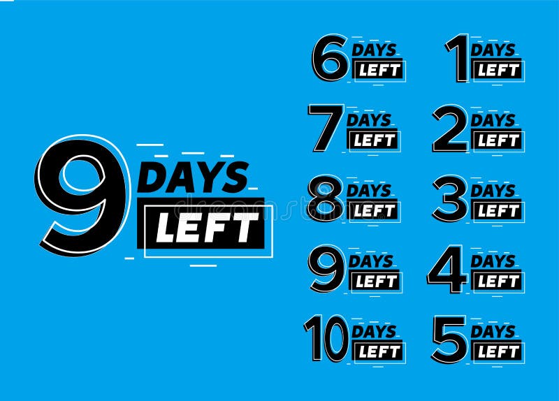 Set of Number Days Left Countdown for Promotional Stock Vector ...