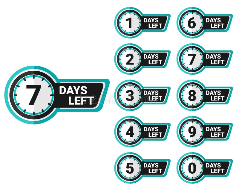 Set of Number Days Left Countdown for Sale or Promotion. VectorSet of ... Set of Number Days Left Countdown for Sale or Promotion. VectorSet of ...