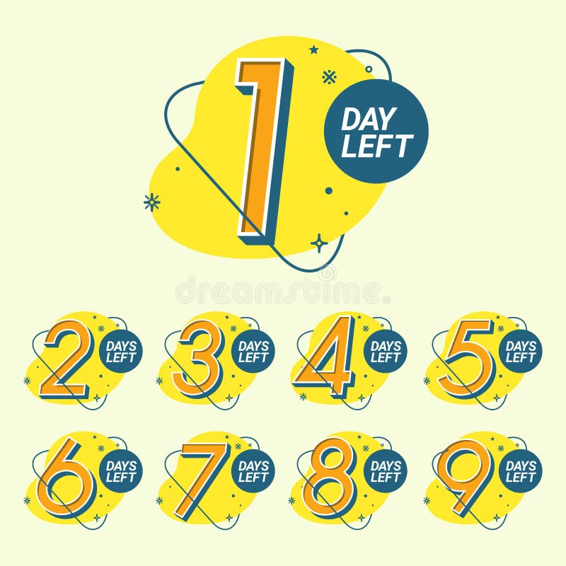 Set of Number Days Left Countdown Template for Promotion Stock Vector ... Set of Number Days Left Countdown Template for Promotion Stock Vector ...