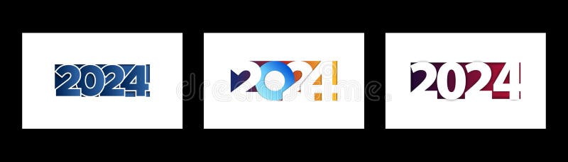Set of 2024 Number Design stock vector. Illustration of 2024 - 295687844