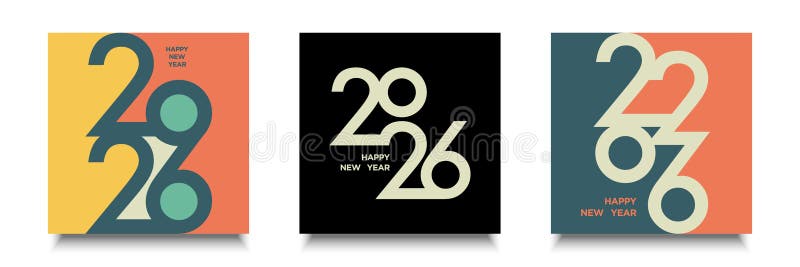 Set of 2026 Number Design. 2026 Happy New Year Text Design Stock Vector ...