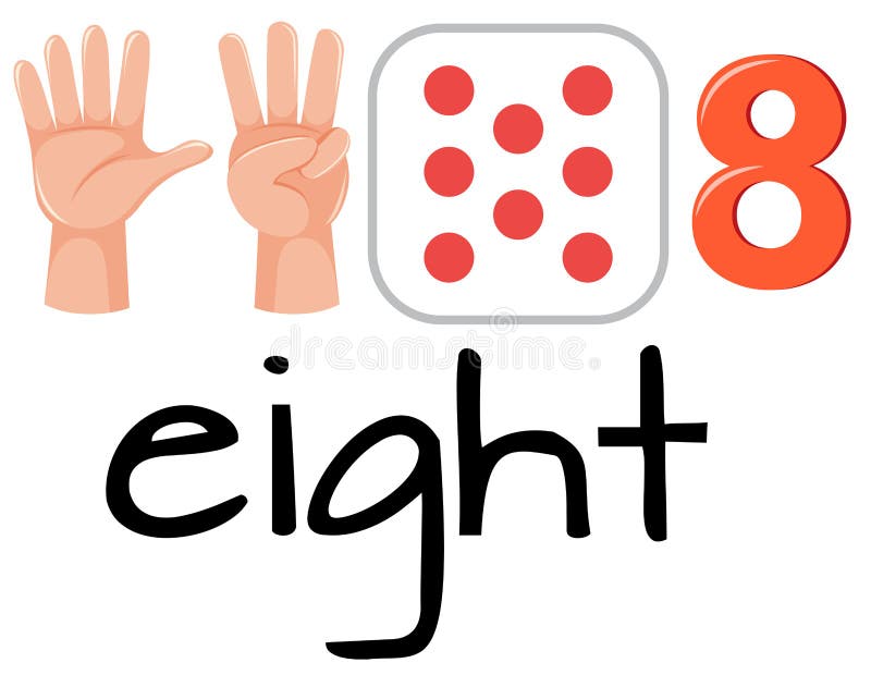 Set of number eight symbol stock vector. Illustration of drawing ...