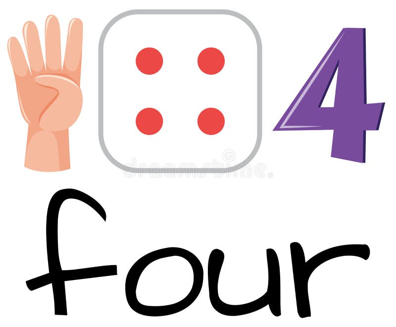 Set of number four symbol stock vector. Illustration of graphic - 130821541