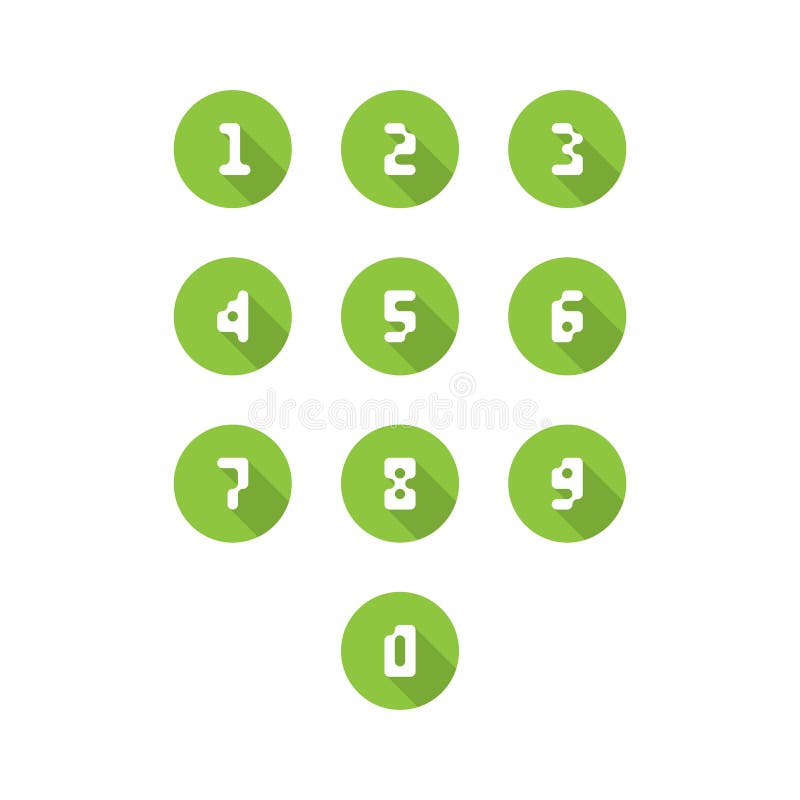 Set of 0-9 Number Icons. Vector Illustration Stock Vector ...