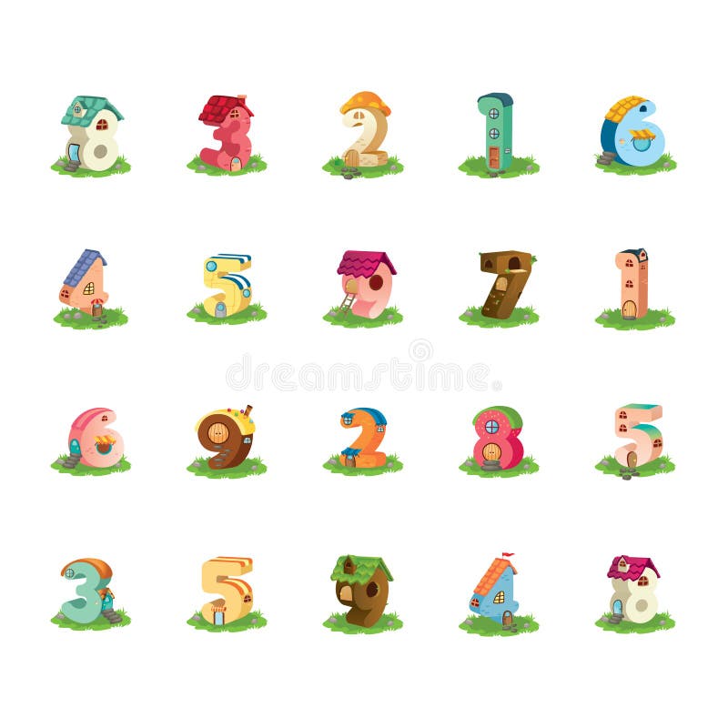 Set of Number Icons. Vector Illustration Decorative Design Stock Vector ...