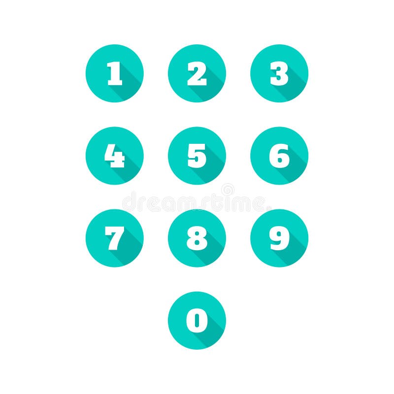 Set of 0-9 Number Icons. Vector Illustration Stock Vector ...