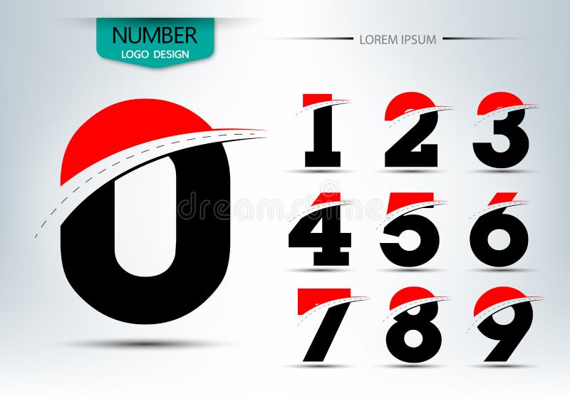 Set of Number Logo or Icon Template Stock Illustration - Illustration ...