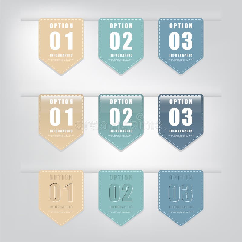 Set of Number Modern Banners or Tags. Stock Vector - Illustration of ...