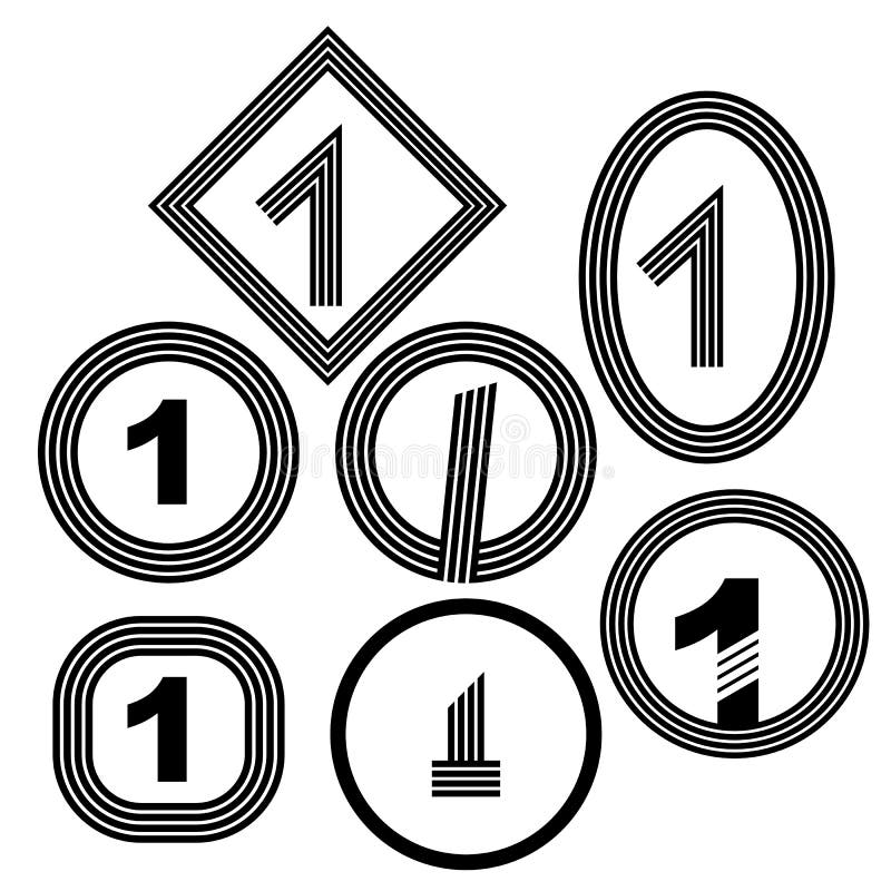Set of Number One Icon stock vector. Illustration of champion - 77767288