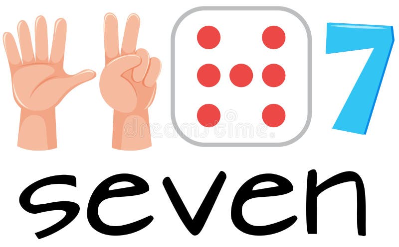 Set of number seven symbol stock vector. Illustration of number - 129409300