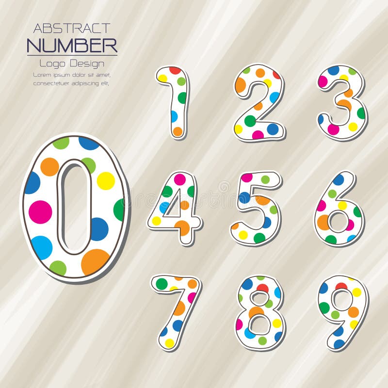 Set of Number Template Abstract Design Vector Stock Illustration ...