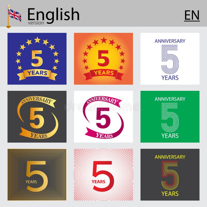 Set of number 5 templates stock vector. Illustration of award - 181048741