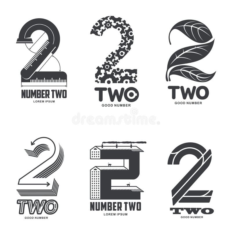 Numeric logo two stock illustration. Illustration of business - 102799304