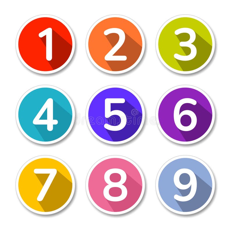 Set of Numbers from 1 To 9 Icon Vector. Number Set Vector Stock Vector ...