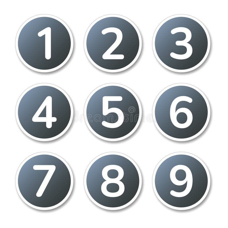 Set of Numbers from 1 To 9 Icon Vector. Number Set Vector Illustration ...