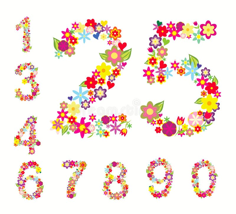 Set of Colorful Numbers stock vector. Illustration of resolving - 15242773