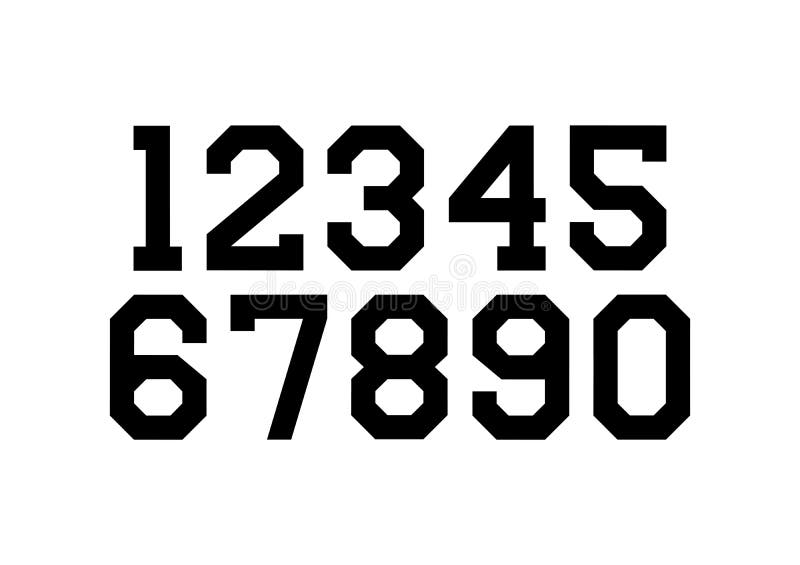 Set of Numbers with Black Typography Design Elements Stock Vector ...