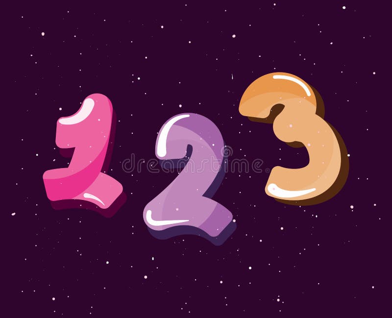 Set numbers comic style stock vector. Illustration of style - 118795402