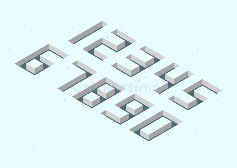 Set of Numbers with 3d Isometric Effect Stock Illustration ...