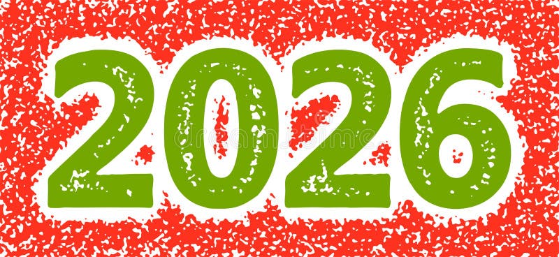 2026 Numbers in Four Distressed Fonts Stock Vector - Illustration of ...