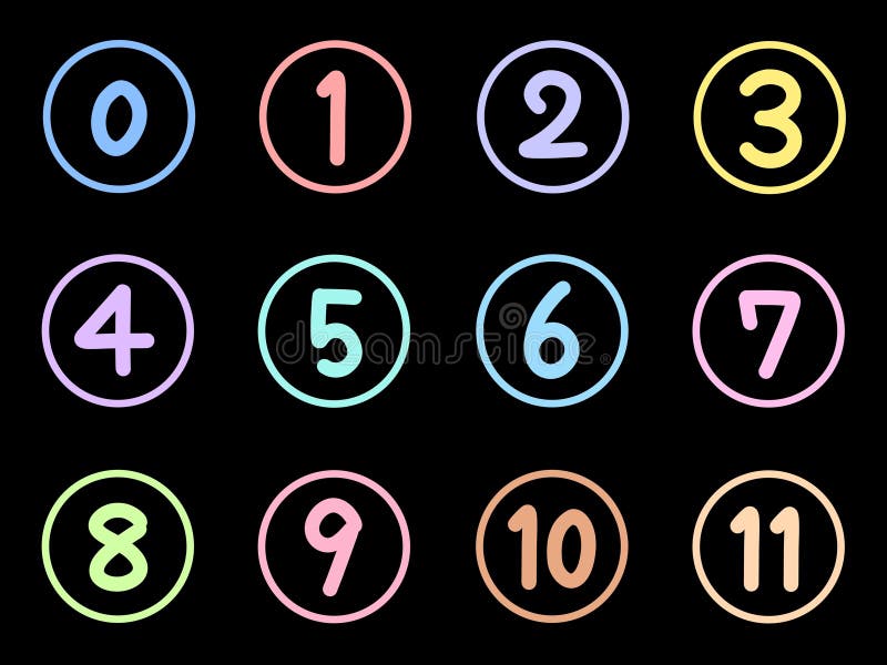 A Set of Numbers on Colorful Circles Stock Photo - Illustration of cute ...