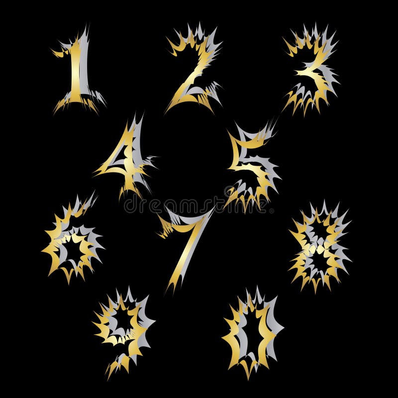 A Set of Numbers with an Explosive Effect. Stock Vector - Illustration ...