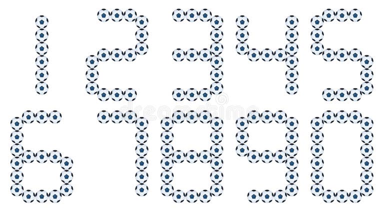 Set of Numbers Football Design. Stock Illustration - Illustration of ...