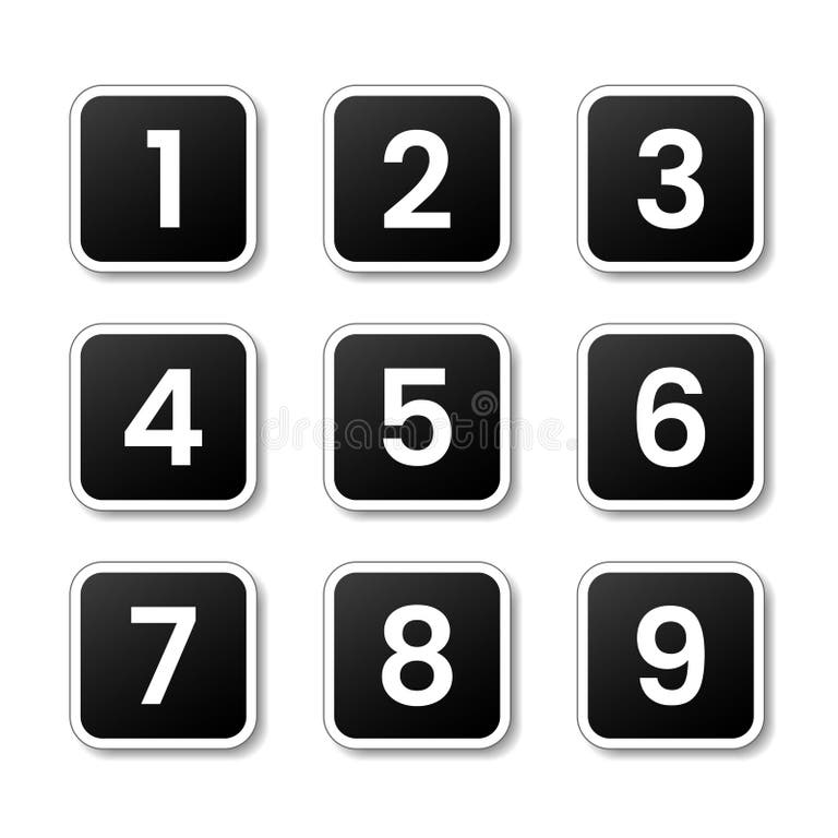 Set of Numbers Icon Vector for Education and UI, UX Design Stock Vector ...