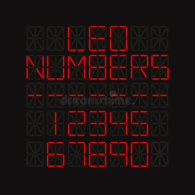 Set of Numbers on LED Screen Stock Vector - Illustration of monitor ...