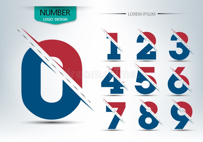 Set of Numbers Logo or Icon, Vector Illustration Stock Illustration ...