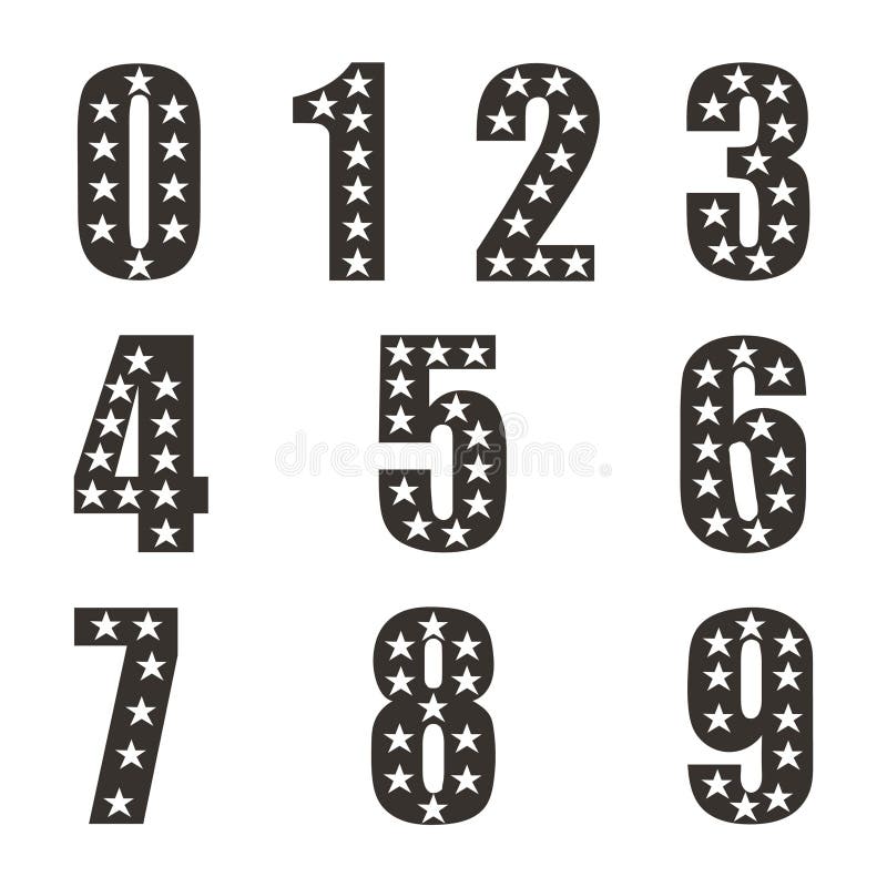 Set of Numbers Made of Stars, Flat Vector Illustration. Stock Vector ...