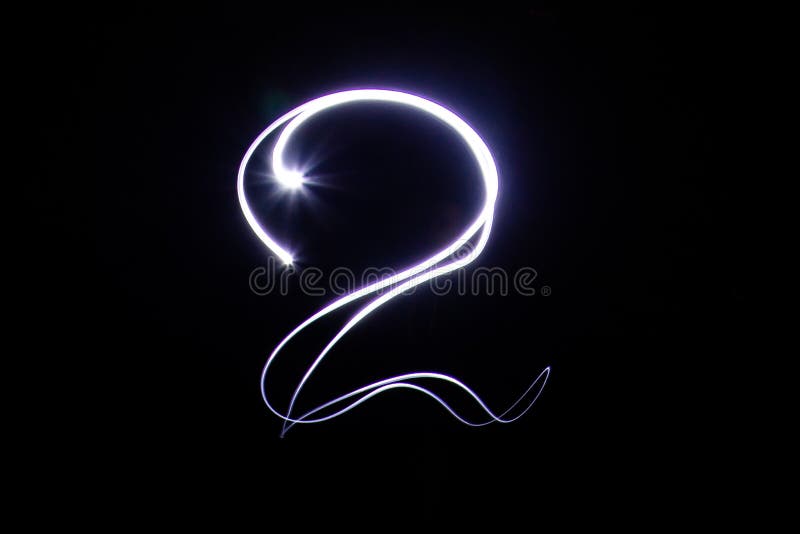 Set of Numbers from Neon Light on a Black Background. Isolated Top View ...