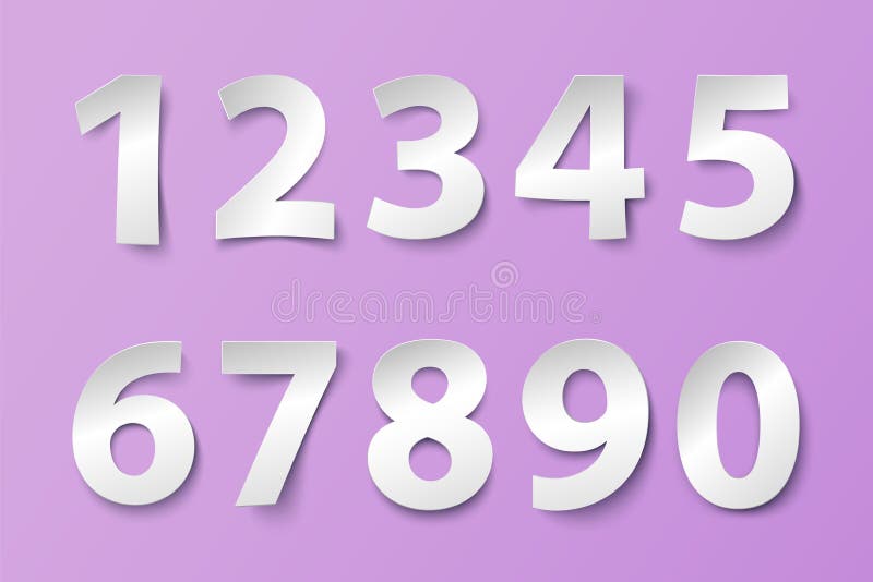 Set of Numbers in Paper Style Stock Vector - Illustration of five ...