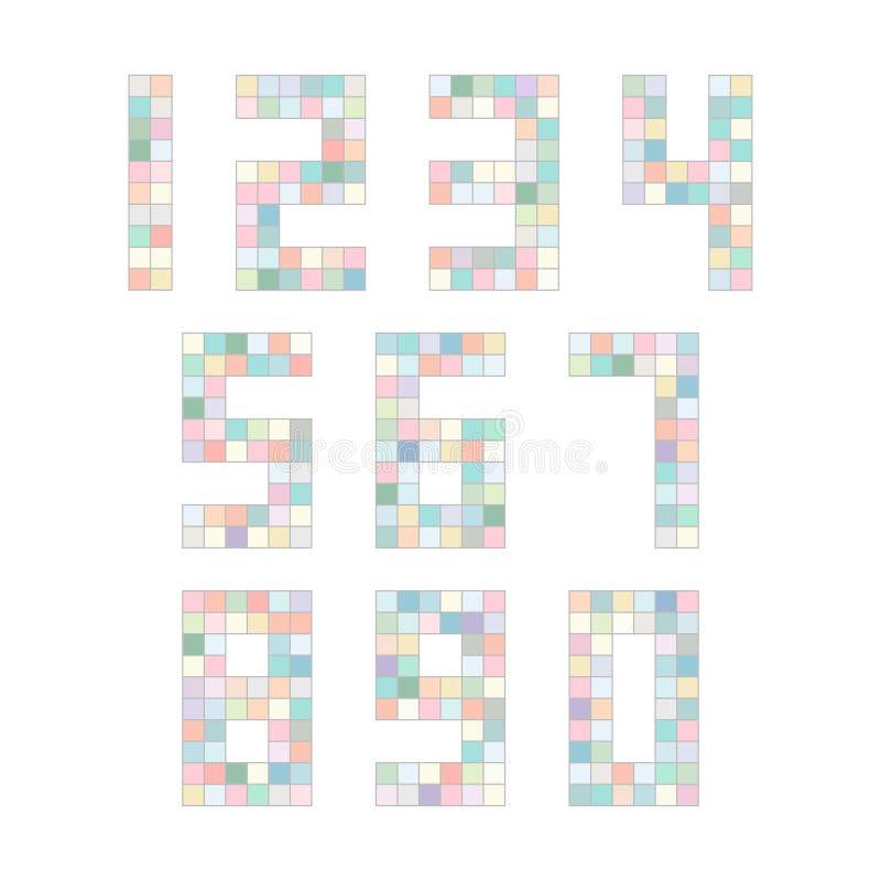 Set of Numbers with Rainbow Typography Design Elements Stock ...