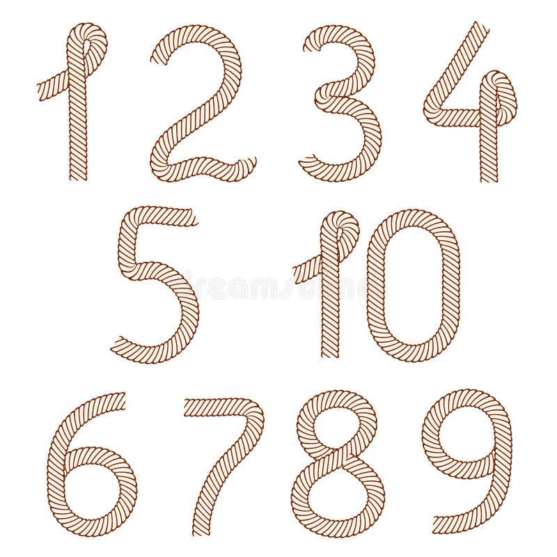 Rope numbers stock vector. Illustration of text, number - 58693320