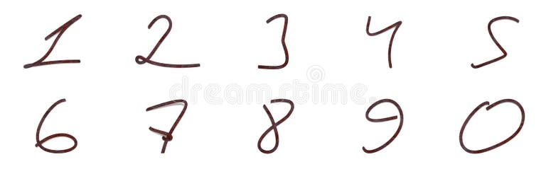 A Set of Numbers from Rusty Wire Stock Illustration - Illustration of ...