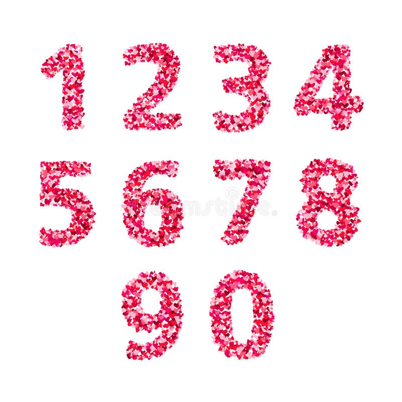 Set Numbers Small Hearts Stock Illustrations – 8 Set Numbers Small ...
