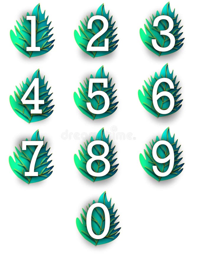 Set of numbers and symbols stock illustration. Illustration of drops ...