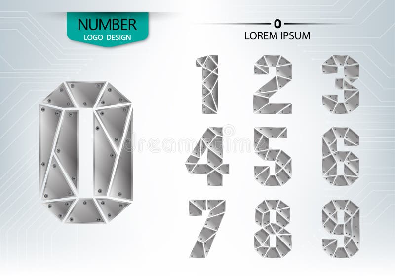 Set of Numbers Technology with Explode Spread Character Stock ...