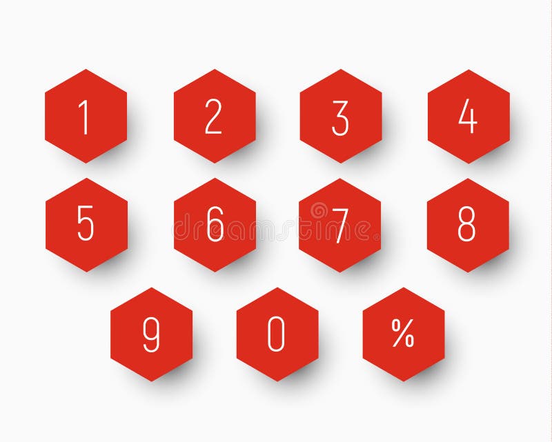Hexagon Colorful Numbers Set. Stock Vector - Illustration of layout ...