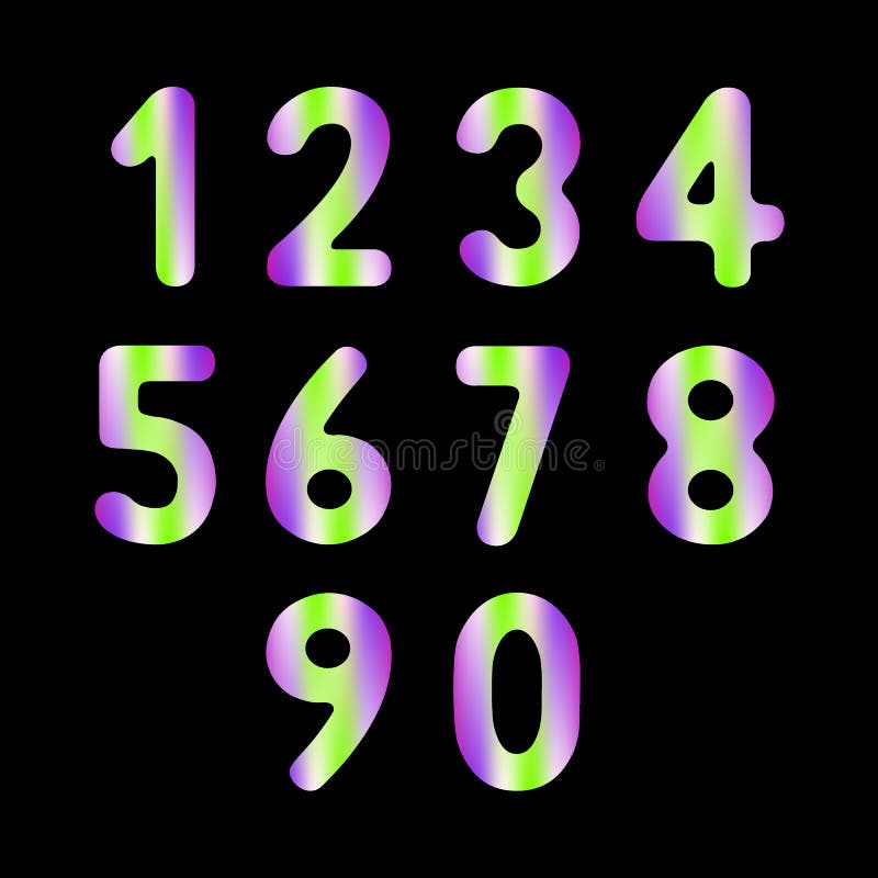 Set of Numbers with Trend Colors Stock Vector - Illustration of shade ...
