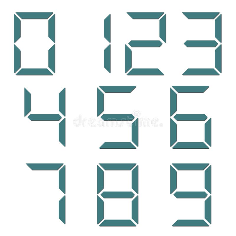 Digital Numbers, Vector Illustration. Stock Vector - Illustration of ...
