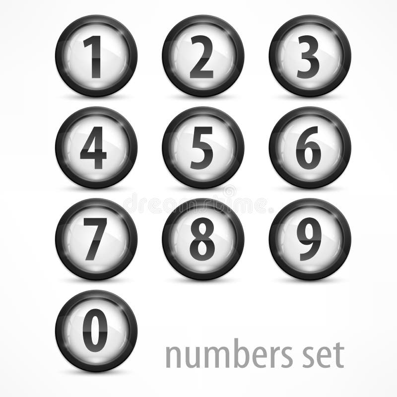 Set of button with number stock vector. Illustration of eight - 32069127