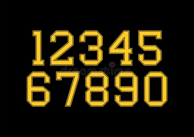 Set of Numbers with Yellow and Black Typography Design Elements Stock ...