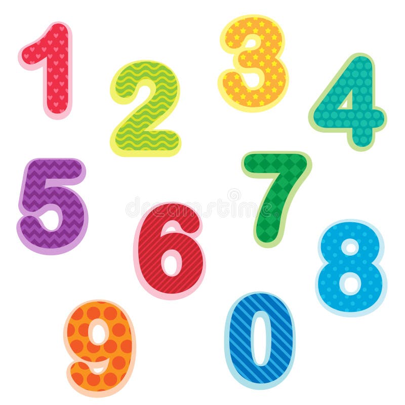 Set of Numbers from Zero To Nine Stock Vector - Illustration of clipart ...
